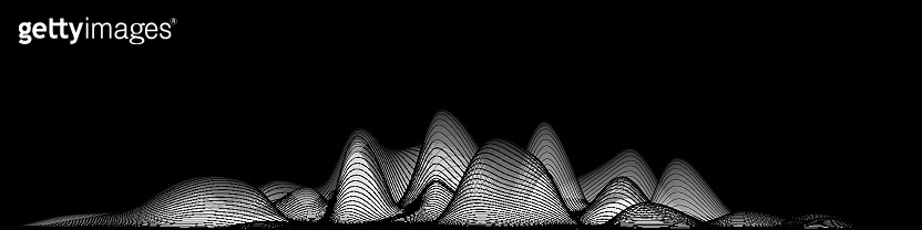 Vector 3d echo audio wavefrom spectrum. Music waves oscillation graph ...