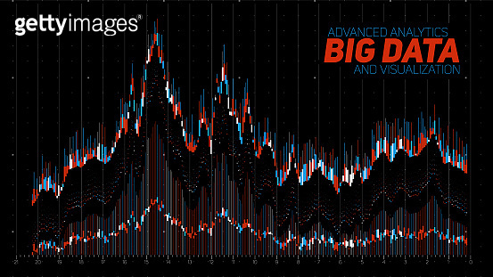 Vector abstract financial big data graph visualization. Stock index ...