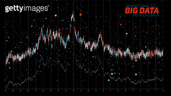 Vector abstract financial big data graph visualization. Stock index ...