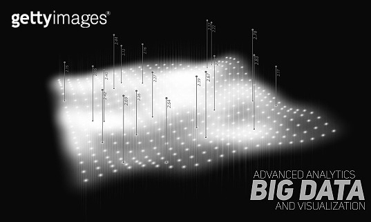Big data plot grayscale visualization. Futuristic infographic ...