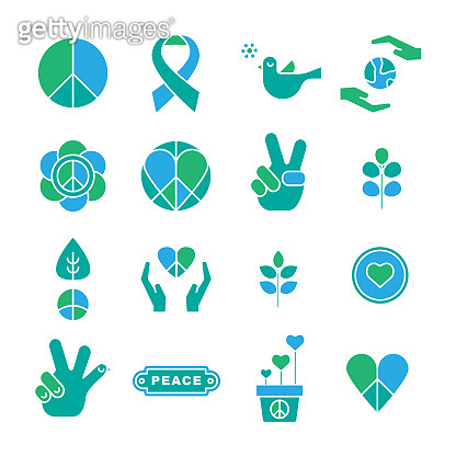 Symbols of peace,Silhouette icon set, Peace Icon set, sign, symbol ...