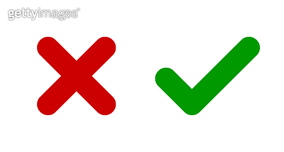 Cross & check mark icons. X and V symbols. Icon SET. 이미지 (1014084256 ...