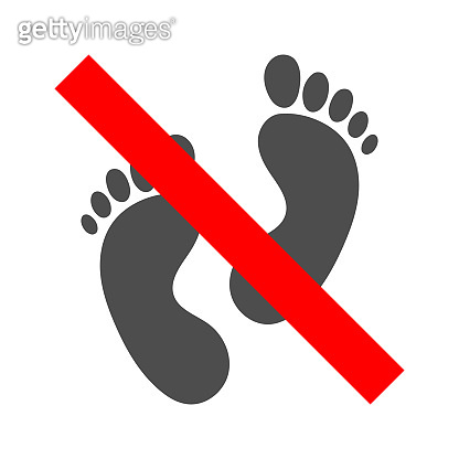 No barefoot sign. Do not walk or stand here sign. Vector icon 이미지 ...