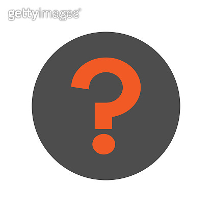 FAQ button. Orange question mark symbol. Vector icon (931590754) - 게티이미지뱅크