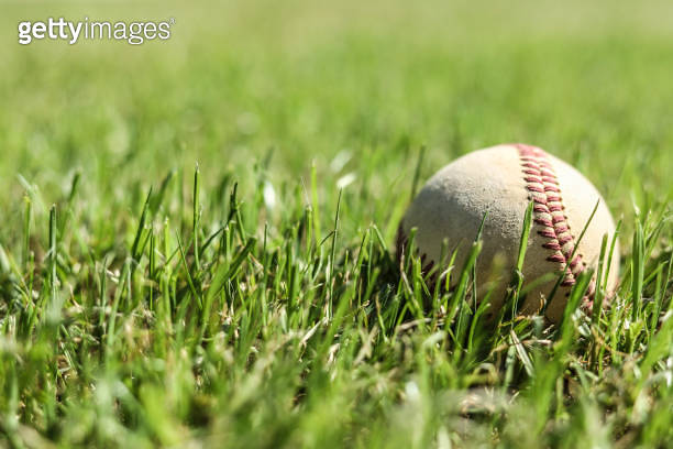 Baseball season is here. Weathered ball on field. 이미지 (1036828636) - 게티 ...