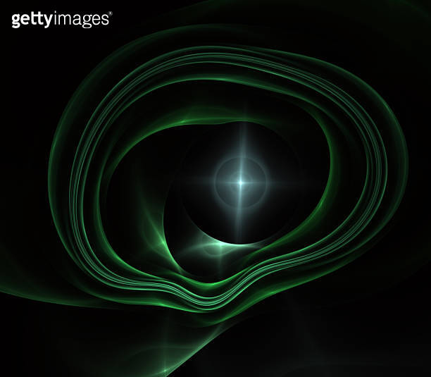 Intricate abstract woven disc design (3D illustration, background ...