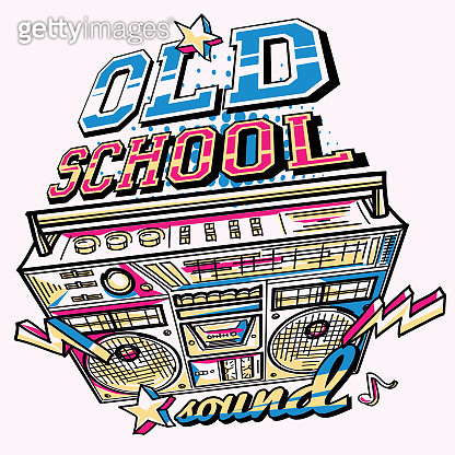Old school sound - colorful drawn boom box 이미지 (999166218) - 게티이미지뱅크