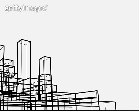 line style city architecture structure 이미지 (956244576) - 게티이미지뱅크