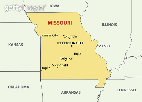 Missouri - vector map of state 이미지 (1008849090) - 게티이미지뱅크