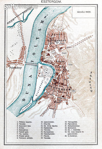 Map of Esztergom , city in northern Hungary (1017147512) 일러스트, 무료 일러스트 ...