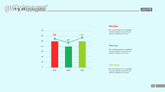 Three Columns Bar Chart Slide Template 이미지 (1008935482) - 게티이미지뱅크