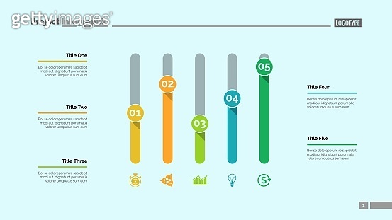 Five Columns Chart Slide Template 이미지 (962069862) - 게티이미지뱅크