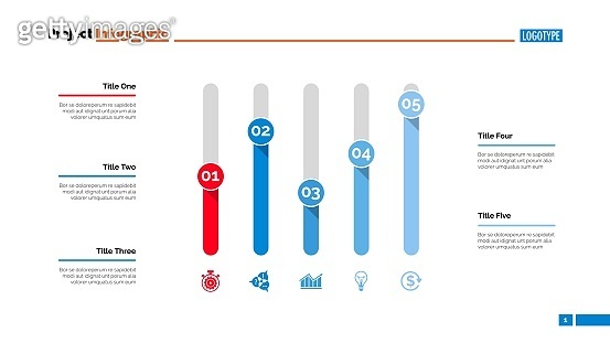 Five Columns Chart Slide Template 이미지 (904089718) - 게티이미지뱅크