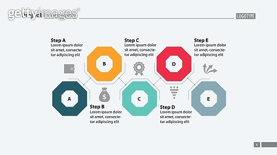 Five steps flowchart 이미지 (923233404) - 게티이미지뱅크