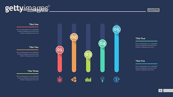 Five Columns Chart Slide Template 이미지 (940103458) - 게티이미지뱅크