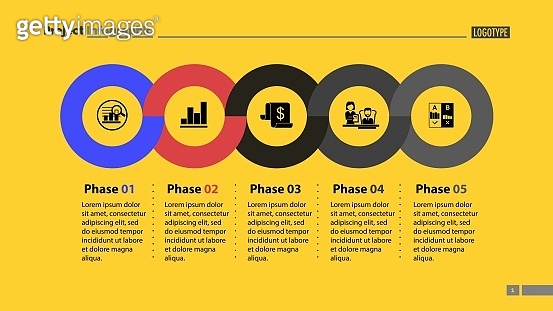 Sequence Of Five Phases Slide Template 이미지 (956918172) - 게티이미지뱅크