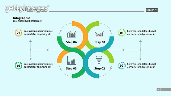 Four step process chart design (981542882) - 게티이미지뱅크