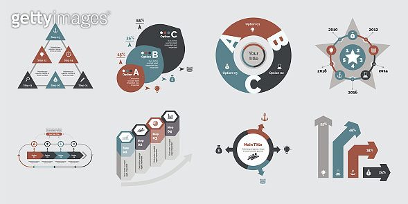 Eight Strategy Diagrams Templates Set 이미지 (923233318) - 게티이미지뱅크