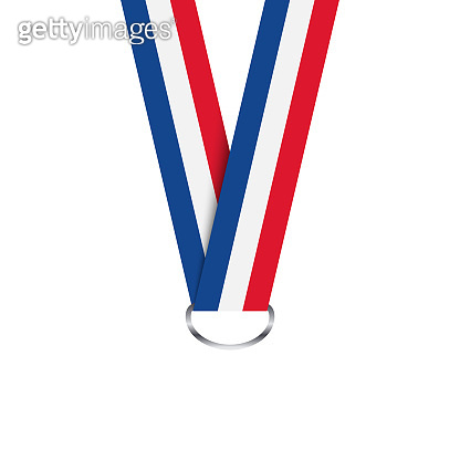 French ribbon for medal, French tricolor, simple vector illustration ...