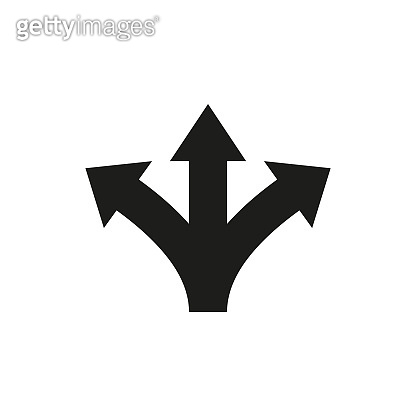 Three way direction arrows. Vector icon (1039127988) 일러스트, 무료 일러스트, 아이콘 ...