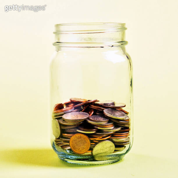 Old Glass Jar With American Coins 12 Full 이미지 925857000 게티이미지뱅크