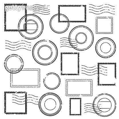 Vintage postmark cachet, postal watermark, post stamp mark and travel ...