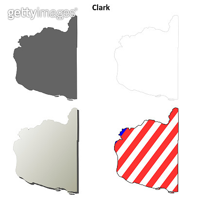 Clark County, Washington outline map set 이미지 (949118076) - 게티이미지뱅크