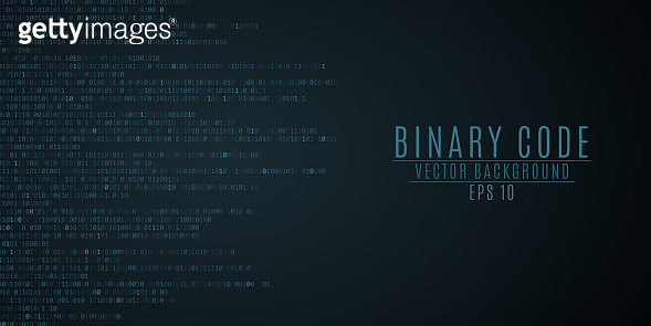 Binary code background. Blue glow. High technologies, programming, sci-fi. Vector illustration ...