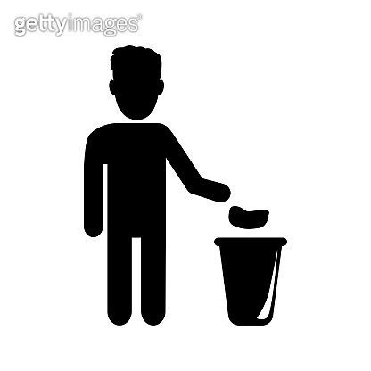 Tidy man symbol, do not litter icon, keep clean, dispose of carefully ...
