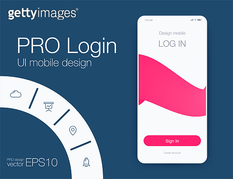 Clean Mobile UI Design Concept. Vector EPS 10 이미지 (1078205958) - 게티이미지뱅크