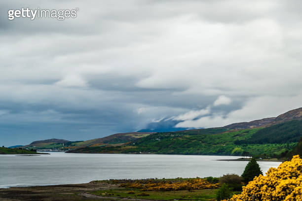 landscapes over the road to gairloch and the Red Point beach in Wester ...