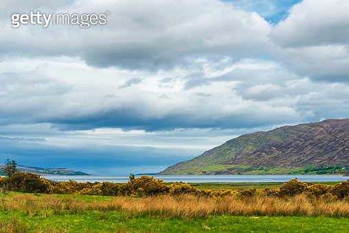 landscapes over the road to gairloch and the Red Point beach in Wester ...