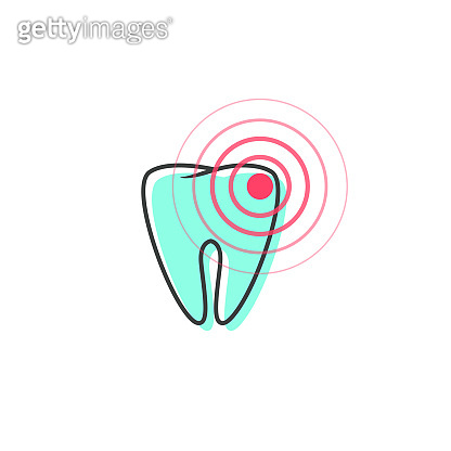 Tooth pain vector icon,symbol of teeth ache, caries illness (945474266 ...