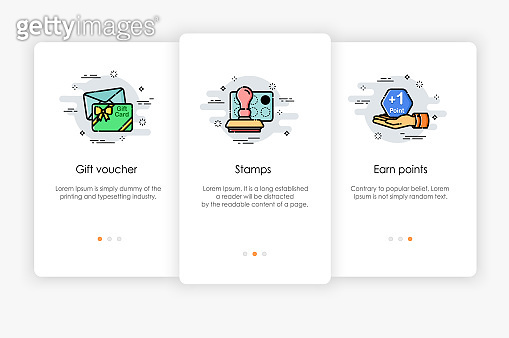 Onboarding screens design in gift and award concept. Modern and ...