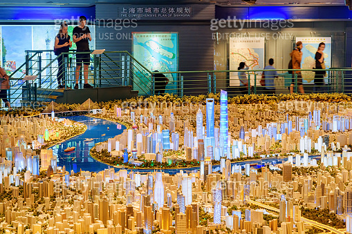 Amazing view of a scale model of Shanghai including skyscrapers 이미지 ...