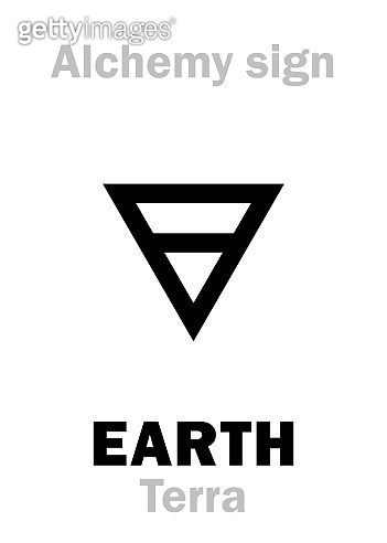 Alchemy Alphabet: EARTH (Terra), one of primary elements. Medieval ...