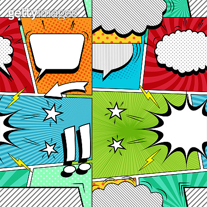 Comic book bright seamless pattern 이미지 (1076277682) - 게티이미지뱅크