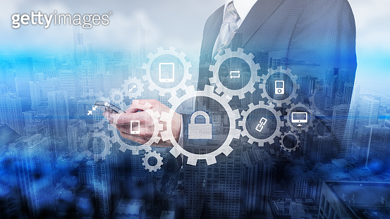 Protect cloud information data concept. Security and safety of cloud ...