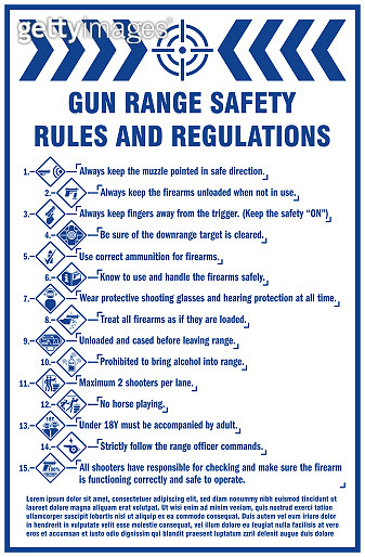 Gun range safety rules and regulations. Live-fire safety rules with ...