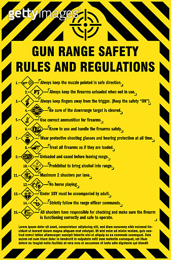 Gun range safety rules and regulations. Live-fire safety rules with ...