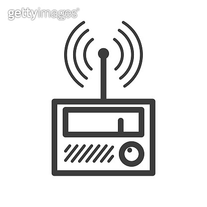 Black and white analog radio icon 이미지 (948937556) - 게티이미지뱅크