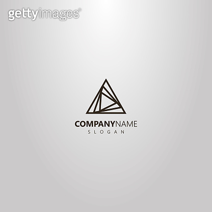 simple vector line art outline logo of different size overlaid ...