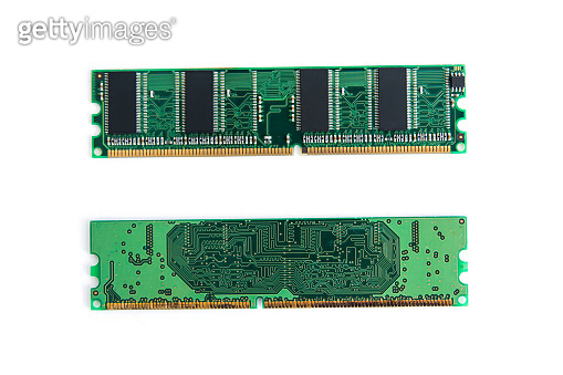 RAM Stick of computer (random access memory) isolated on white. with ...