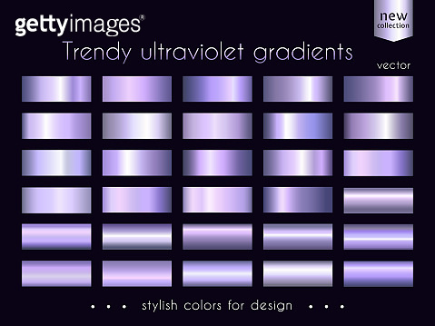 Ultraviolet gradients collection. Set of violet gradient illustrations ...