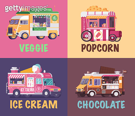 Vintage Food Vans and Trucks Posters (994979712) 일러스트, 무료 일러스트 - 게티이미지뱅크
