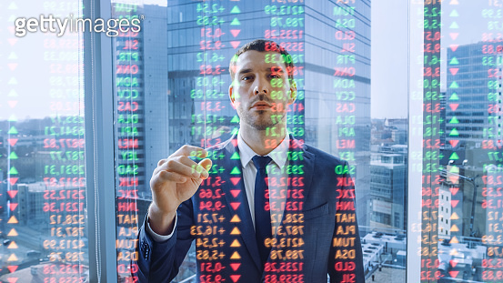 Point of View Shot of the Businessman Using Augmented Reality ...