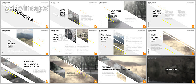 Clean and minimal presentation templates. Simple elements on white ...