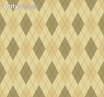 Seamless argyle check pattern in dark ecru brown, soft orange and pale ...