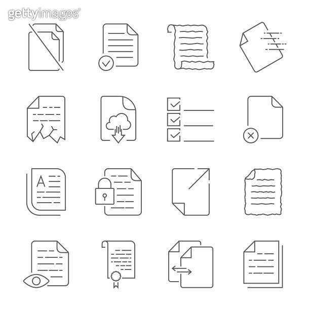 Simple set of vector icons for flow control of documents. Contains ...