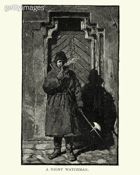 Polish night watchman at Wawel Castle, Krakow, Poland, 19th Century 이미지 ...